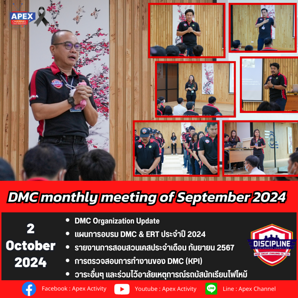DMC Monthly Meeting of September 2024 | 2 October 2024 – MIS INFORMATION